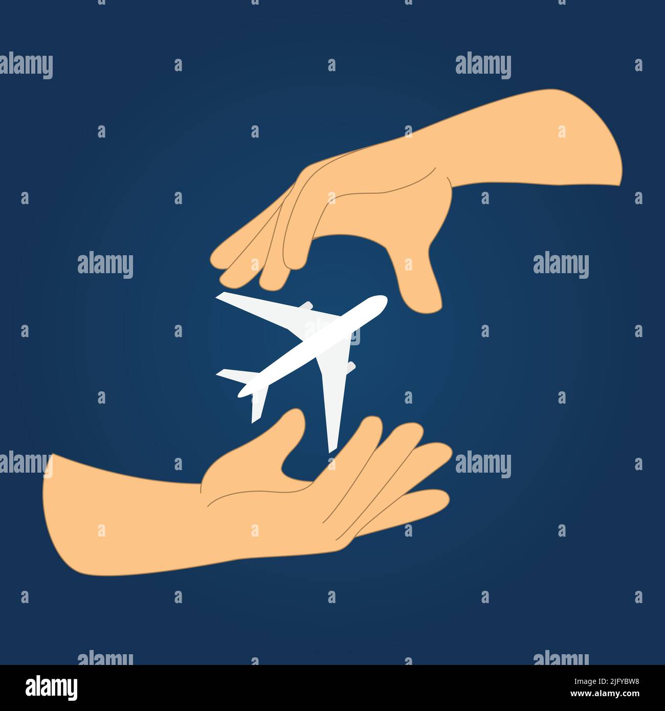 Human hands with plane, conceptual vector Stock Vector Image & Art - Alamy