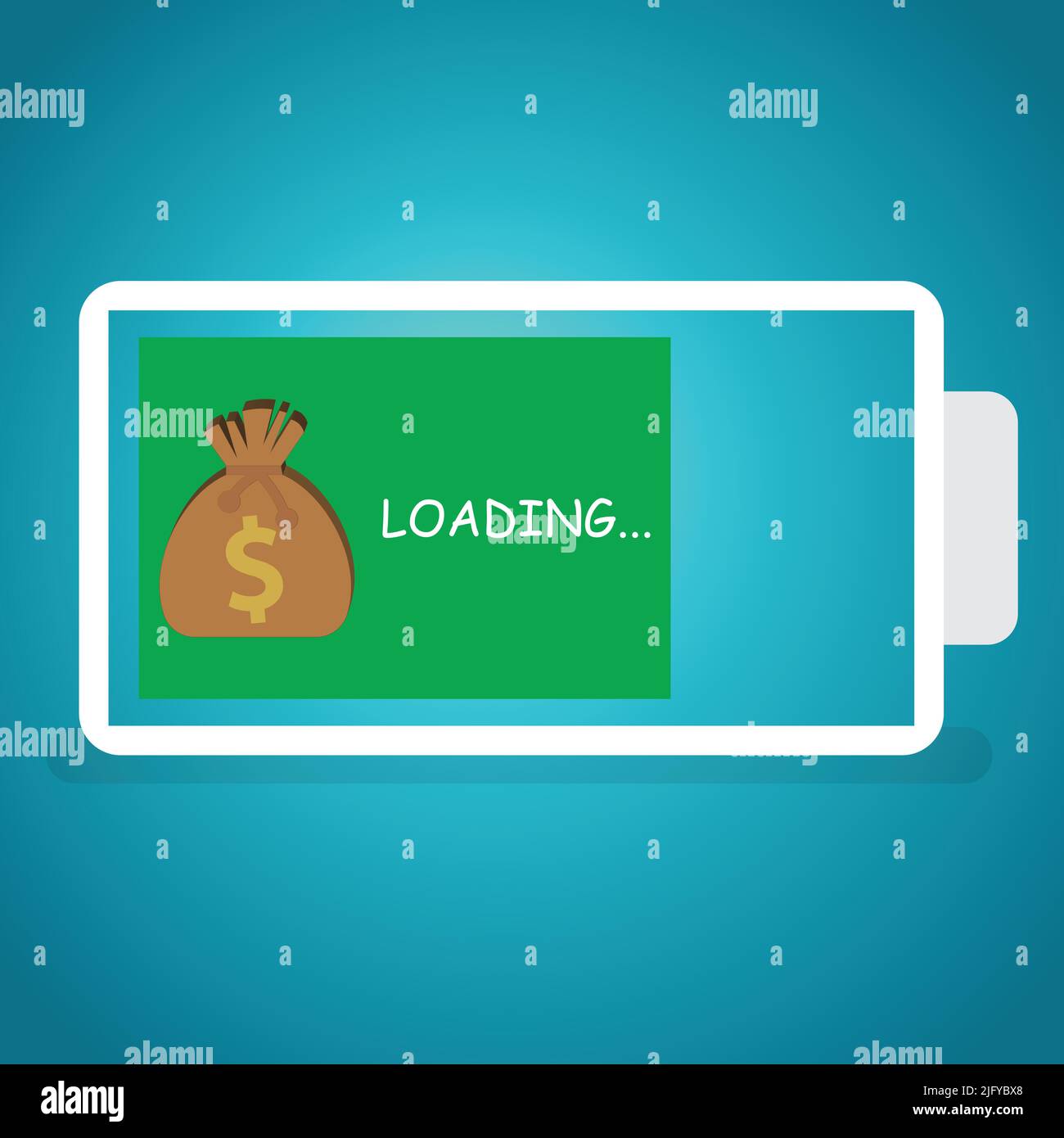 Battery with money sack and the text loading Stock Vector Image & Art ...