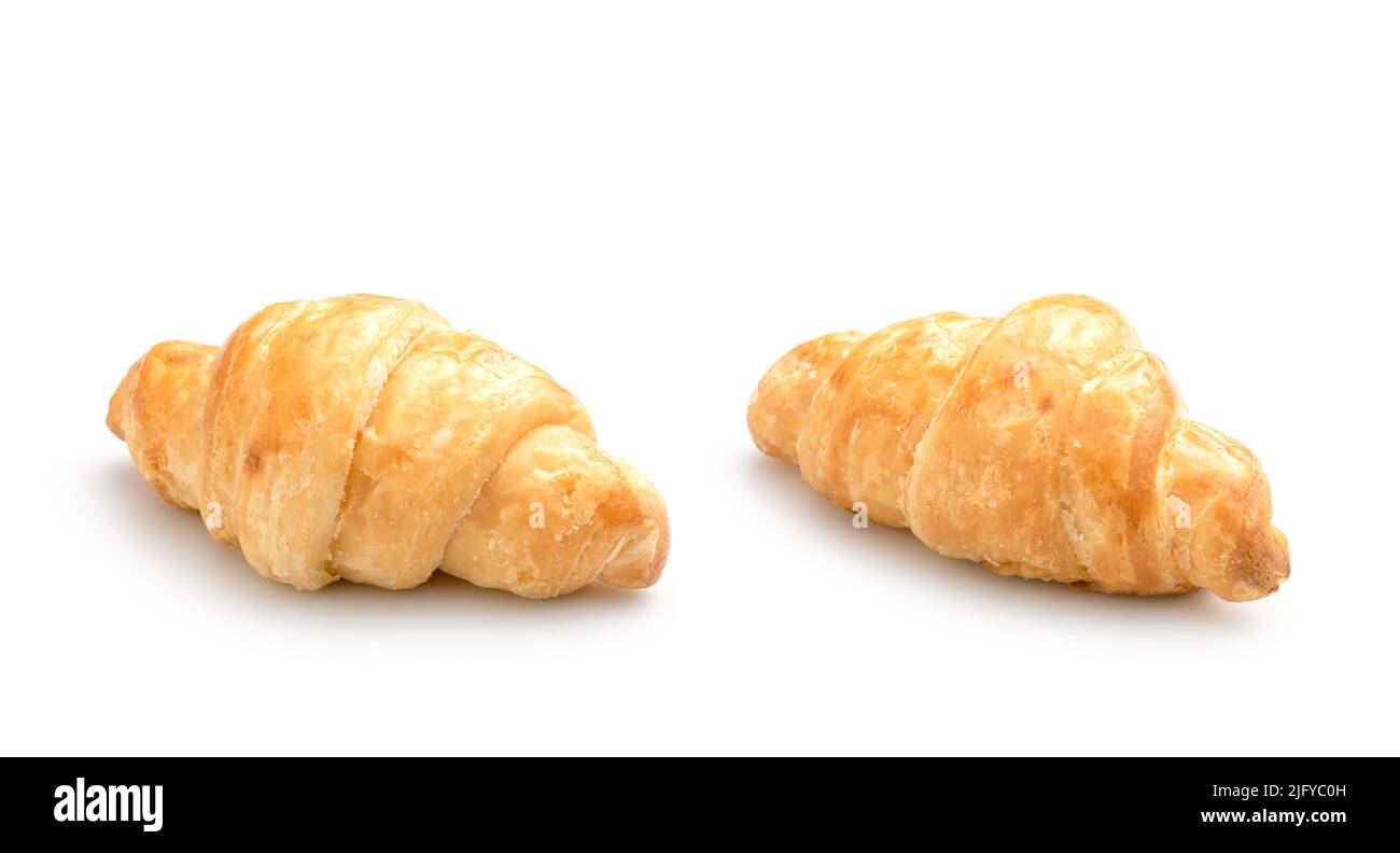 Close up fresh Croissant. Studio shot isolated on white background ...