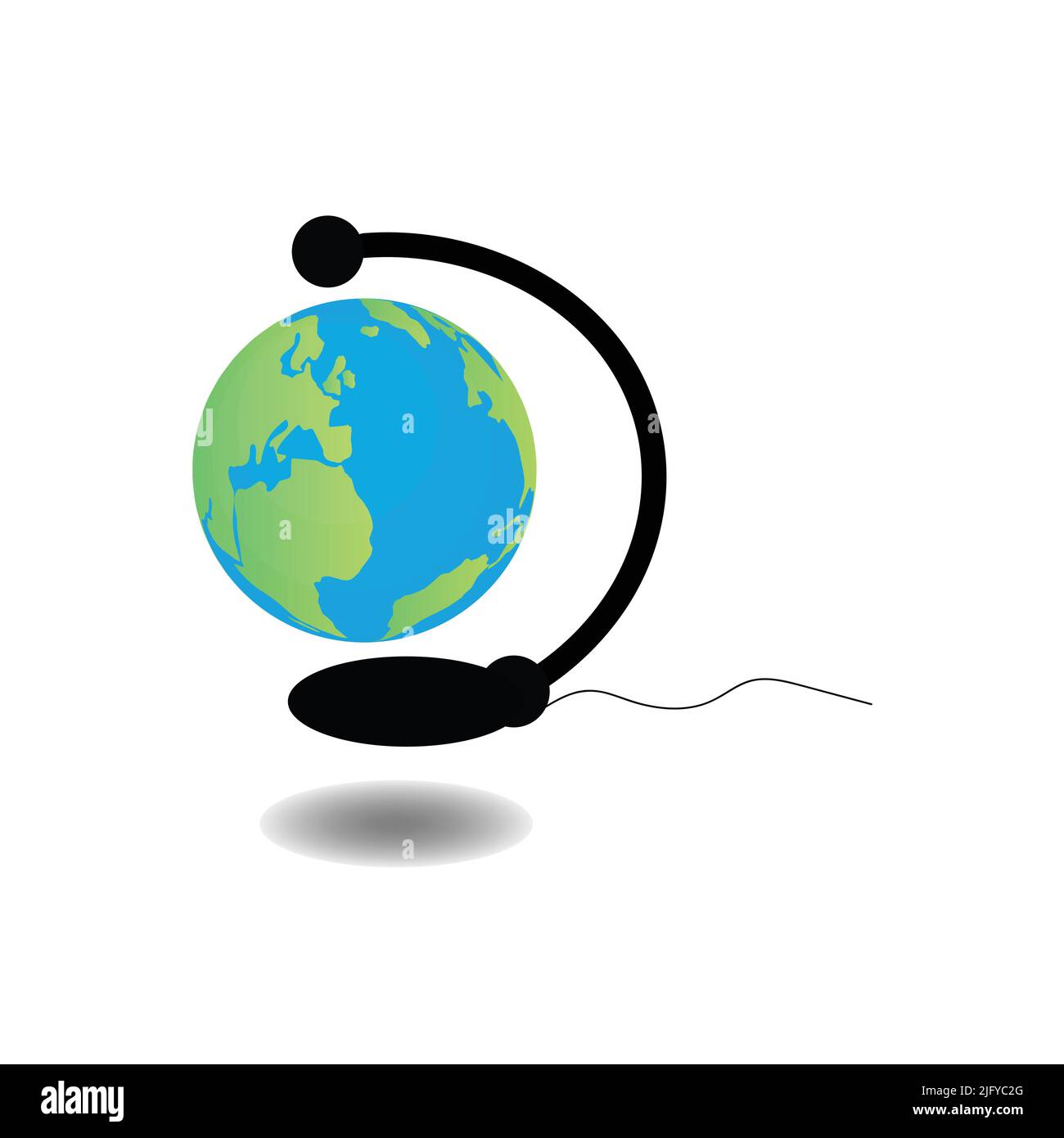 Magnetic floating earth globe, vector on white background Stock Vector ...
