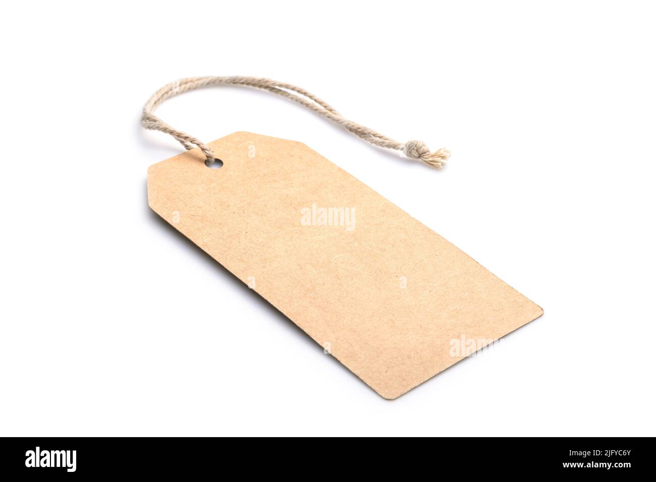 Close up blank cardboard tags for product. Studio shoot isolated on ...