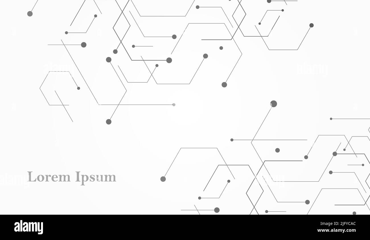 abstract gray white hexagon, network or electric image, geometric ...