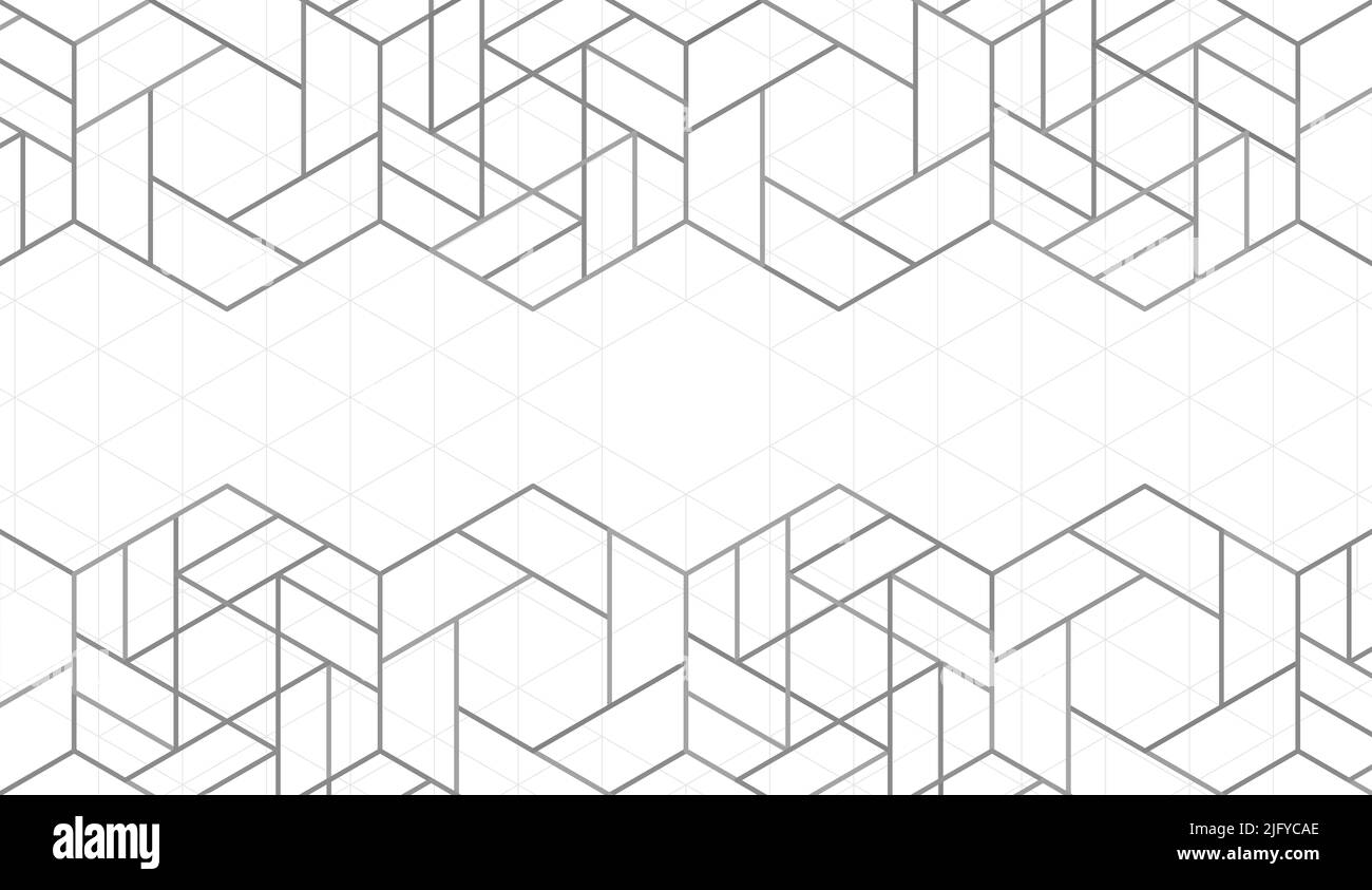 abstract white gray hexagon, network or electric image, geometric ...