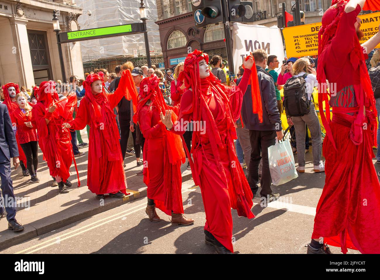 The Red Brigade at the Extinction Rebellion demonstration, at Oxford ...