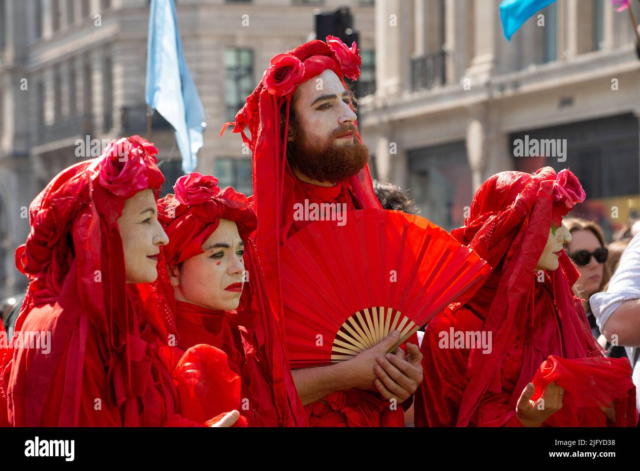 The Red Brigade at the Extinction Rebellion demonstration, at Oxford ...