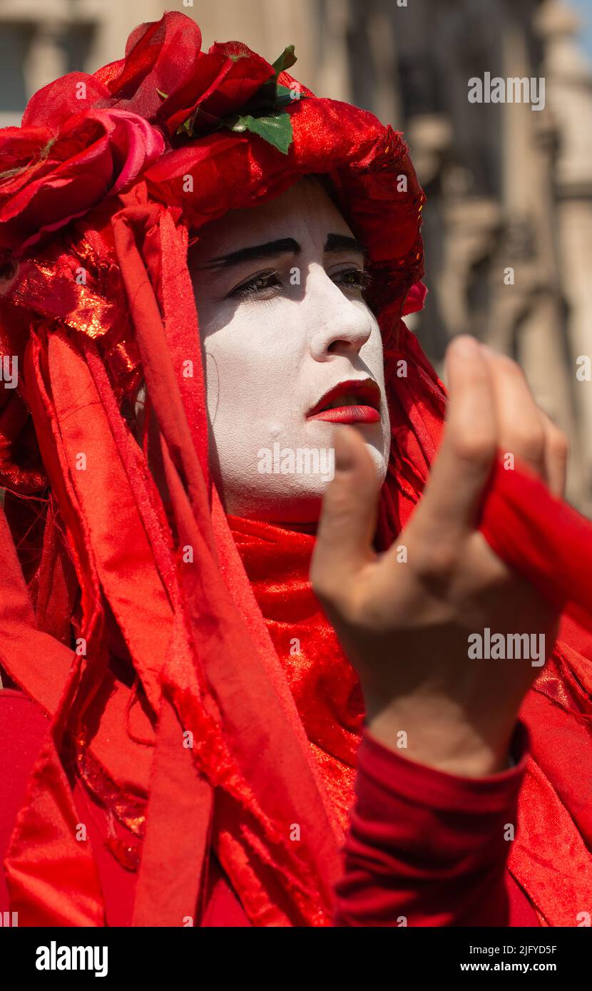 The Red Brigade at the Extinction Rebellion demonstration, at Oxford ...
