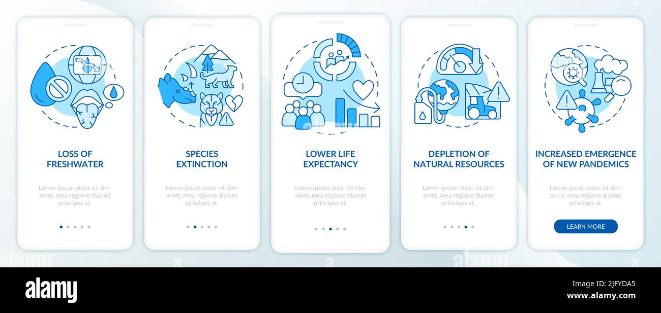 Effects Of Overpopulation Blue Onboarding Mobile App Screen Stock Vector Image And Art Alamy