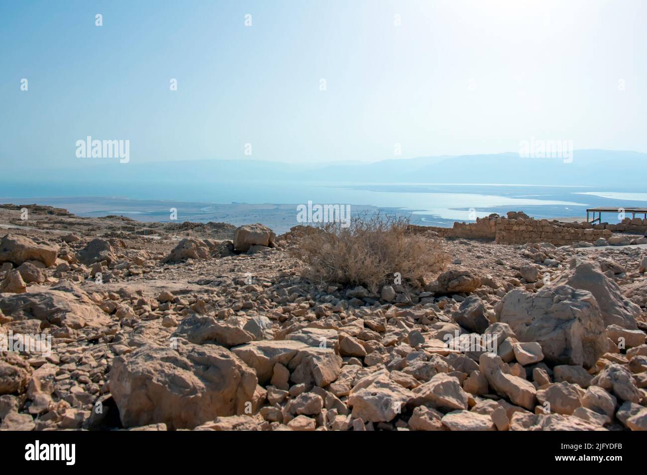 image of the Masada fortress against the backdrop of the Dead Sea in ...