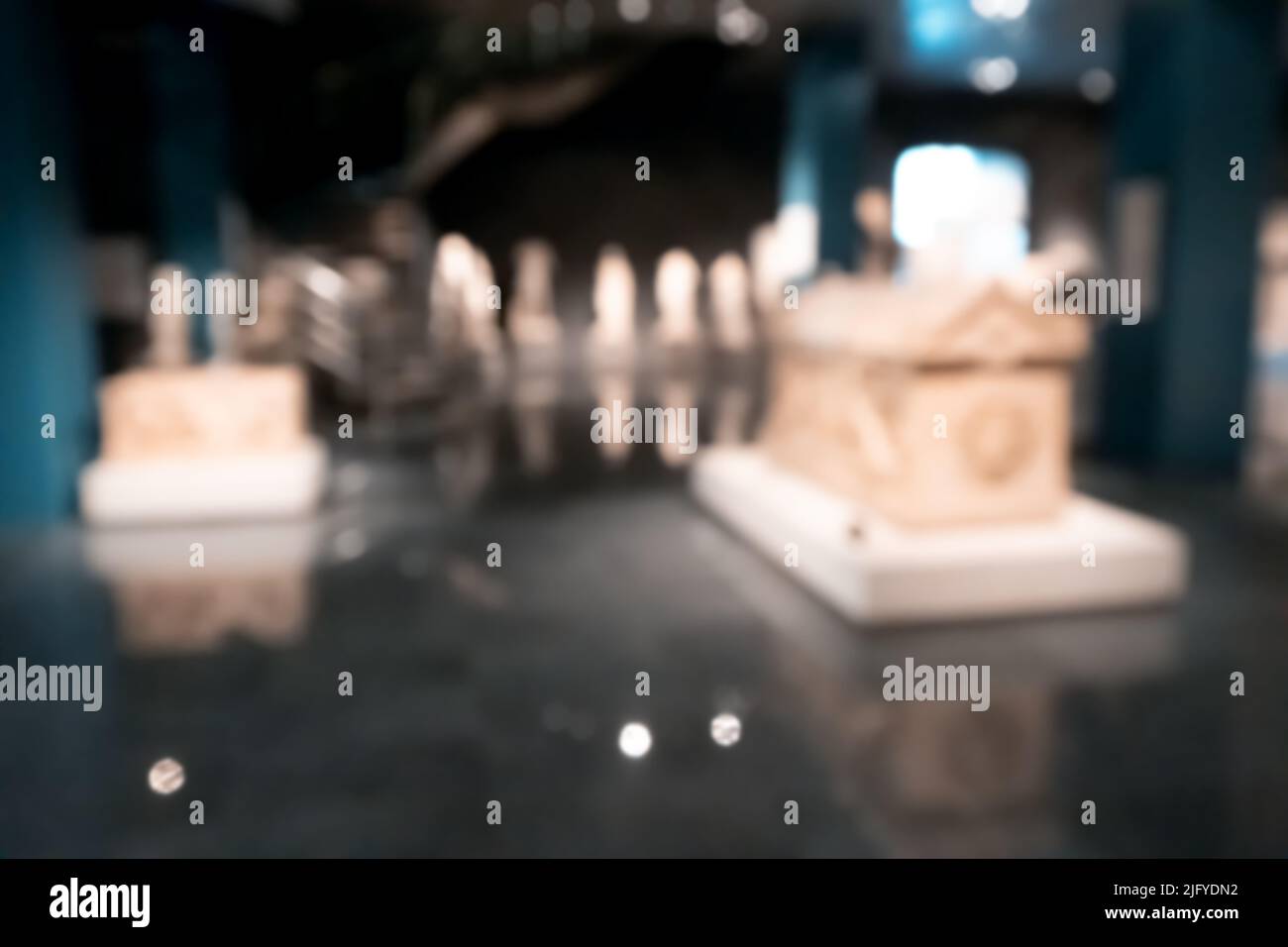 Archaeological Hall in history Museum. Blurred background for education ...