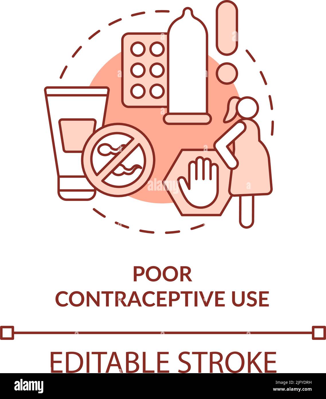 Poor contraceptive use terracotta concept icon Stock Vector Image & Art ...