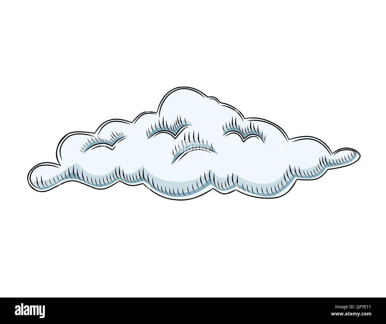Hand drawn style simple gray cloud vector illustration sketch design on ...