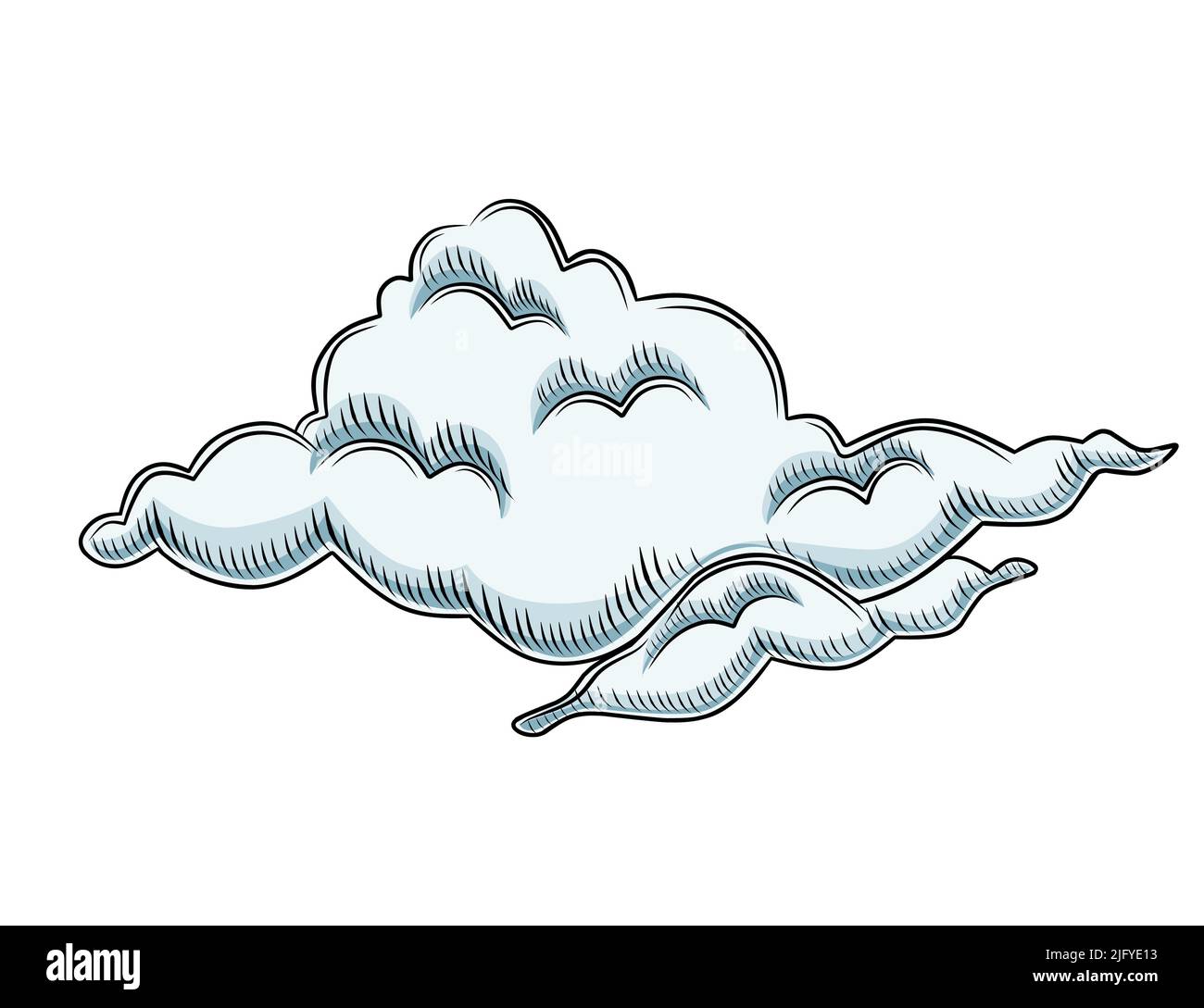 Hand drawn style simple gray cloud vector illustration sketch design on ...