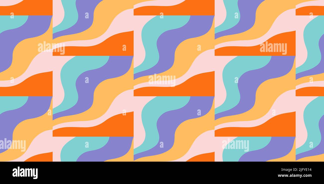 Retro 70s Abstract seamless pattern vector illustration Stock Vector ...