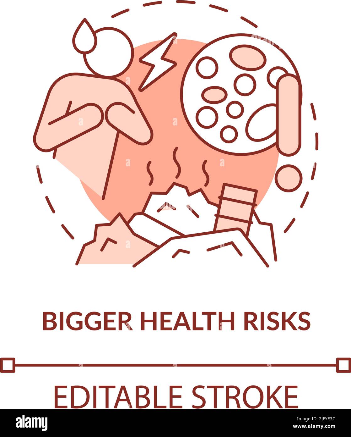 Bigger health risks terracotta concept icon Stock Vector Image & Art ...