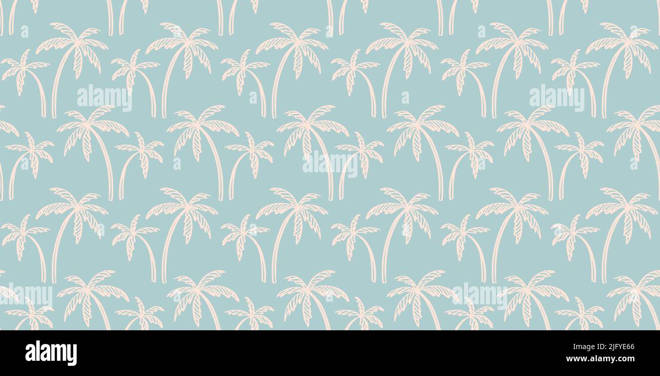 Palm tree vector seamless pattern, tropical summer background Stock ...