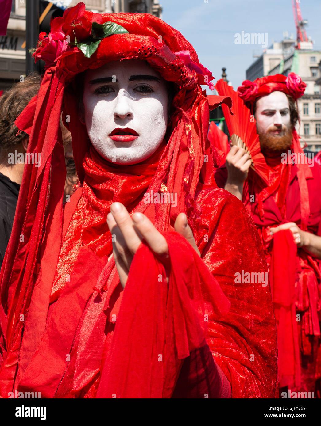 The Red Brigade at the Extinction Rebellion demonstration, at Oxford ...