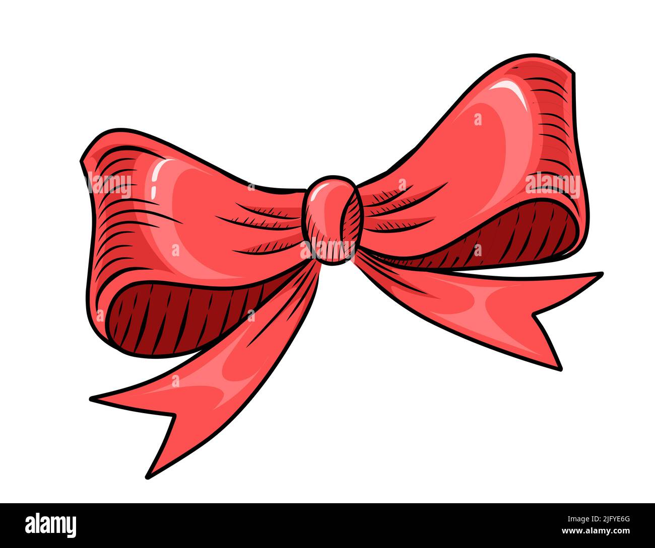Hand drawn style simple red color bow tie vector illustration sketch ...