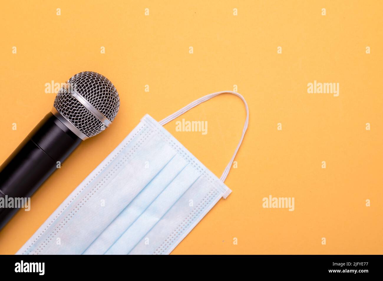 Still keep wearing mask while speak. Top view new preventive face mak ...
