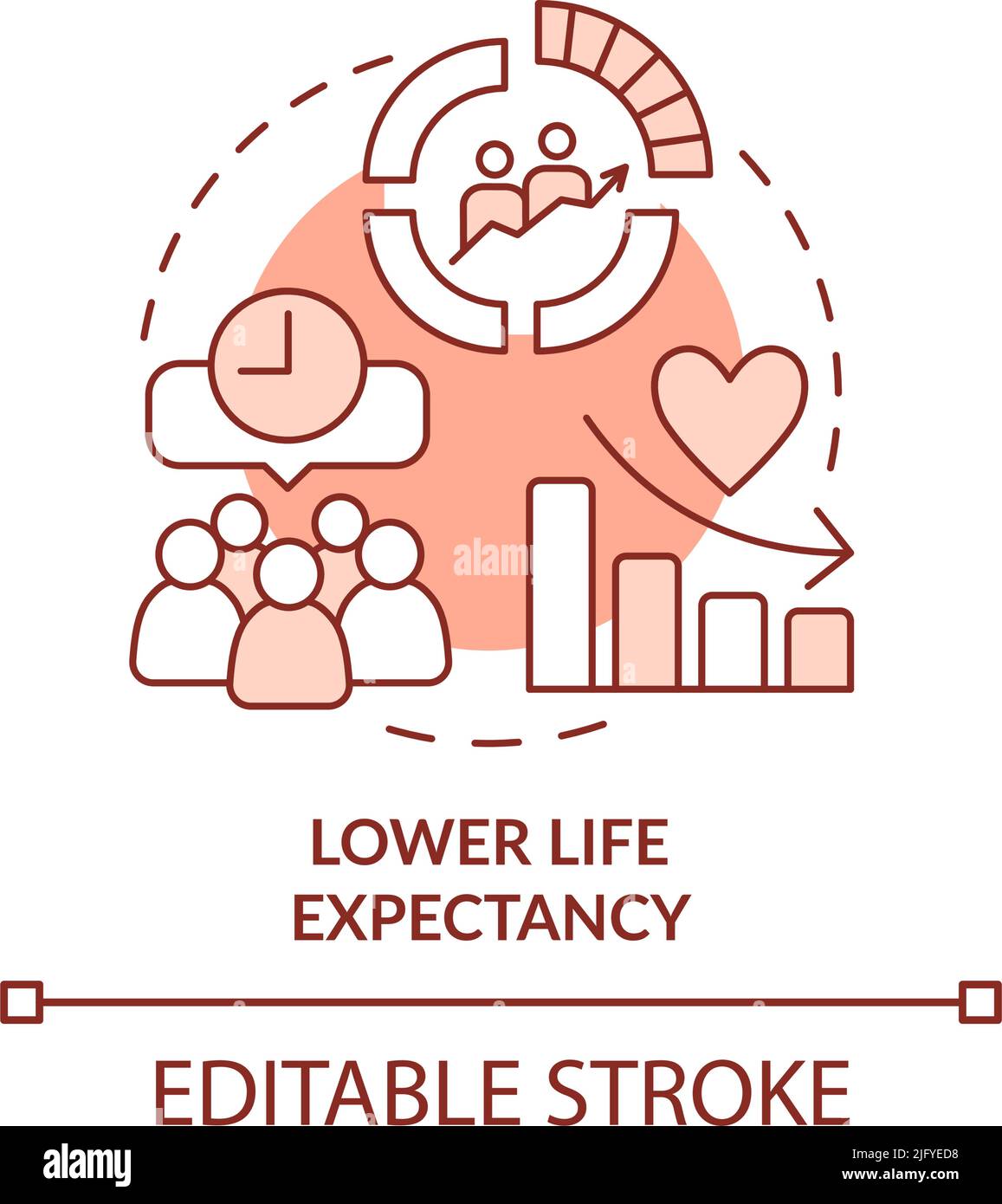 Lower life expectancy terracotta concept icon Stock Vector Image & Art ...
