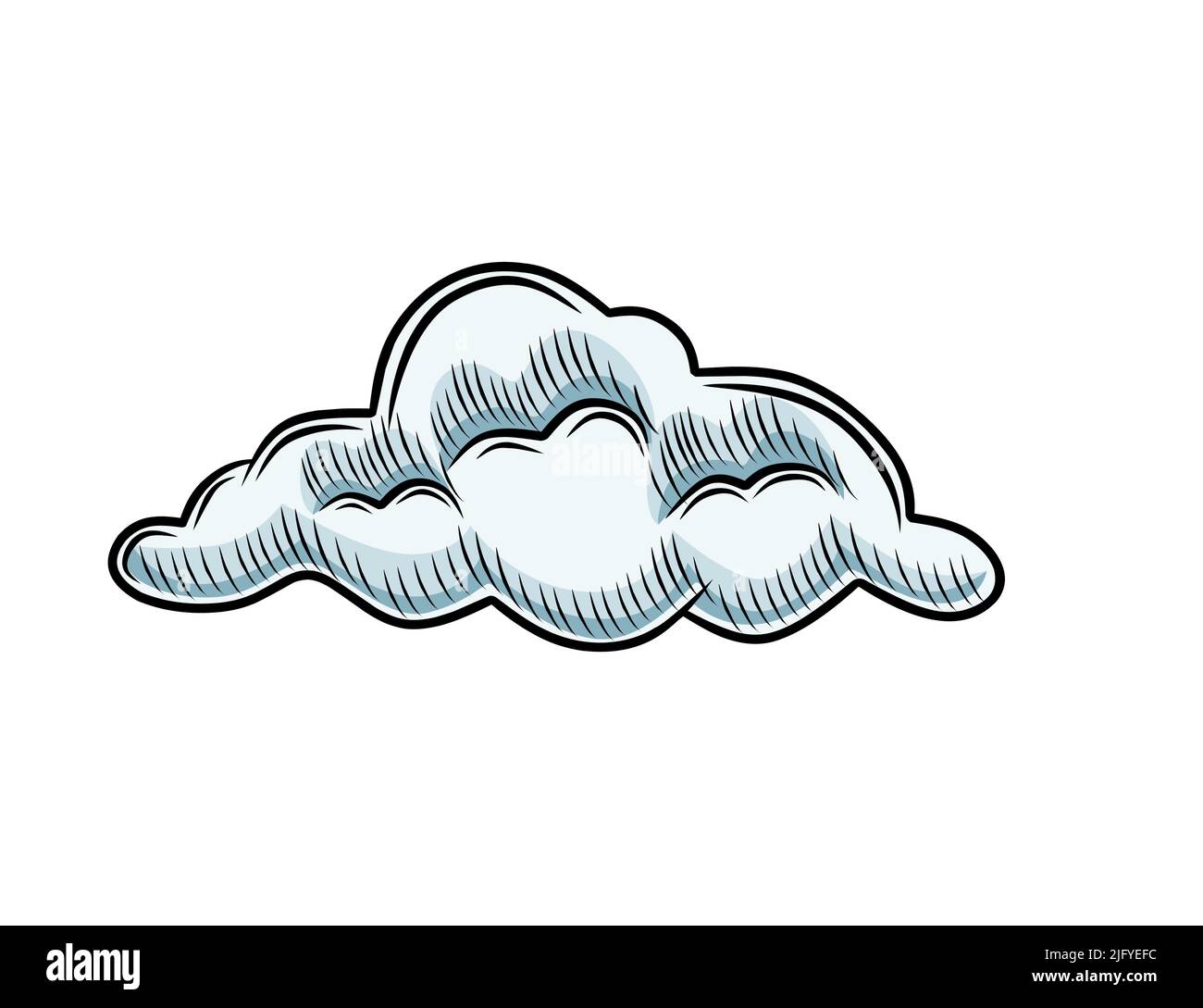 Hand drawn style simple gray cloud vector illustration sketch design on ...