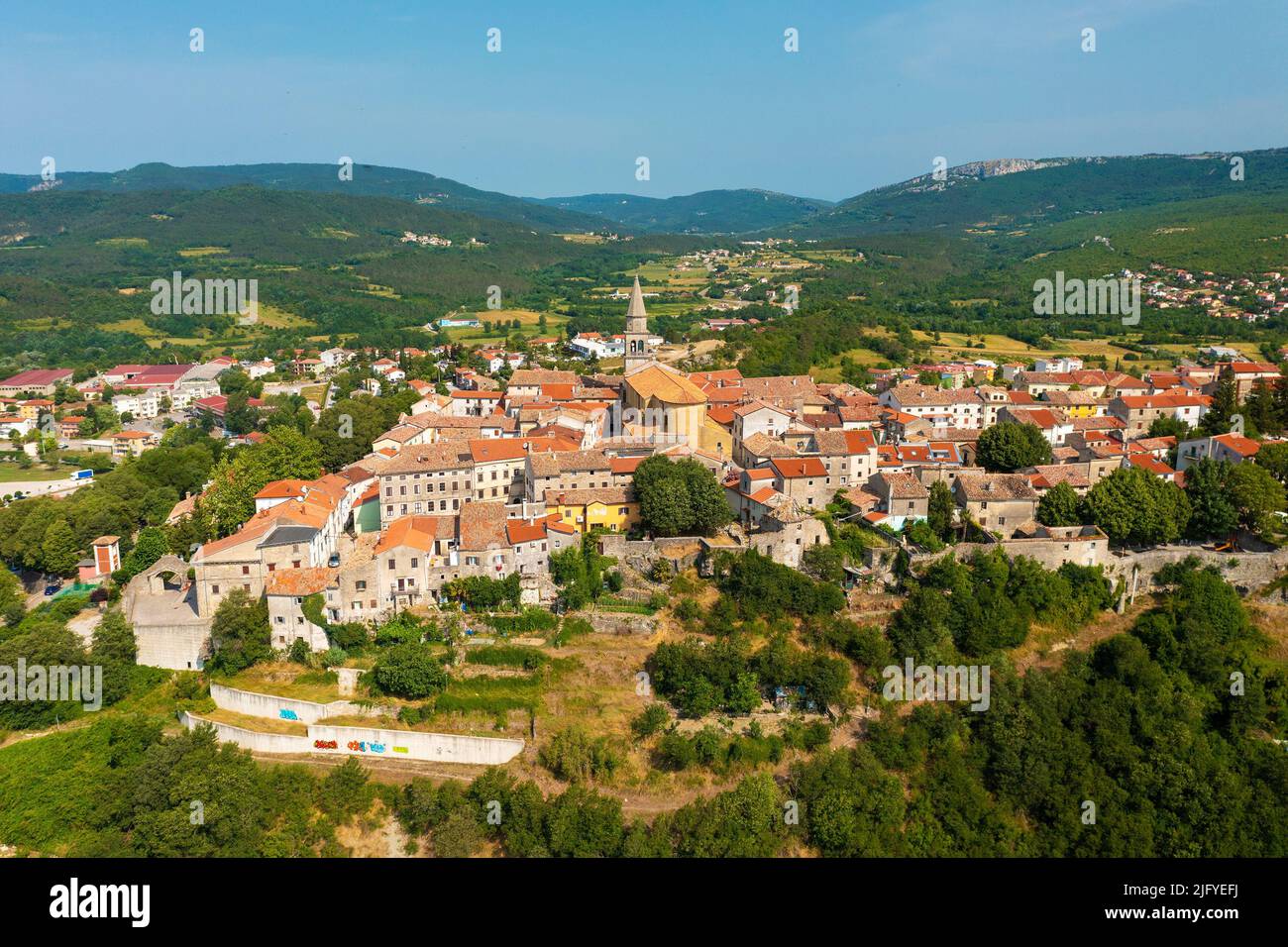 Aerial view of Buzet town in Istra, Croatia Stock Photo - Alamy