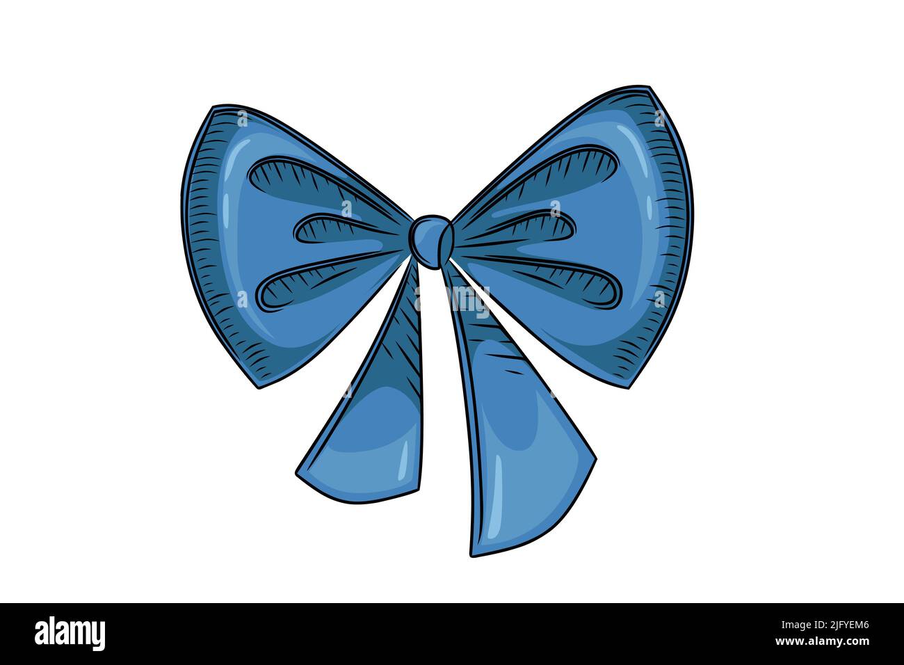 Hand drawn style simple blue color bow tie vector illustration sketch ...