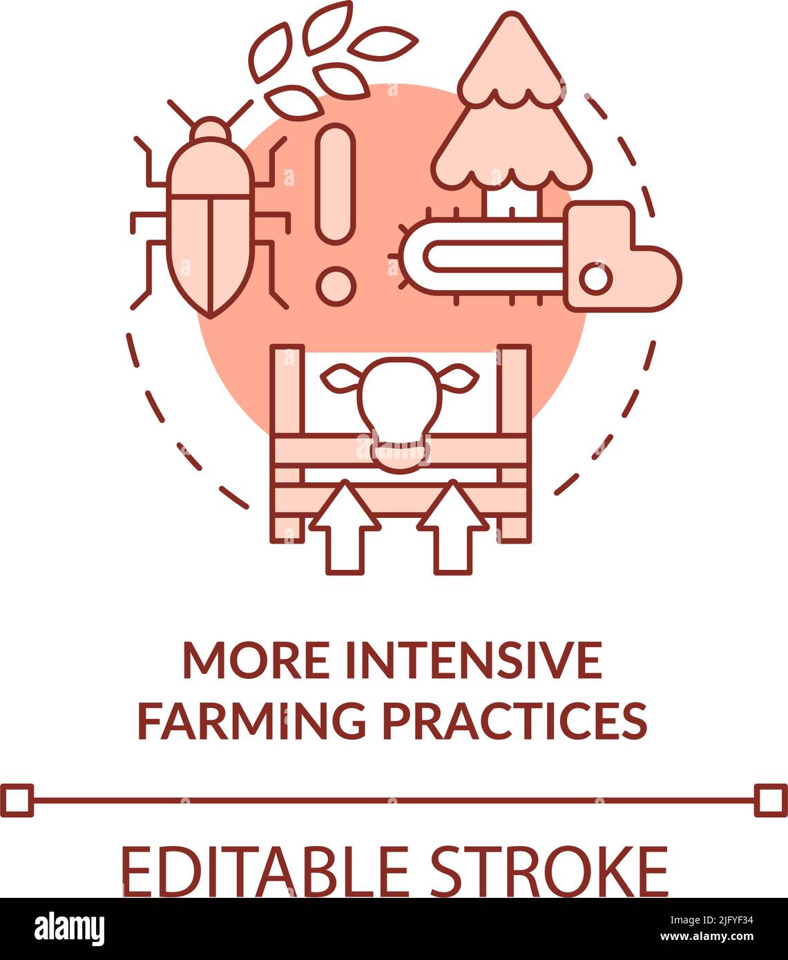 More intensive farming practices terracotta concept icon Stock Vector ...