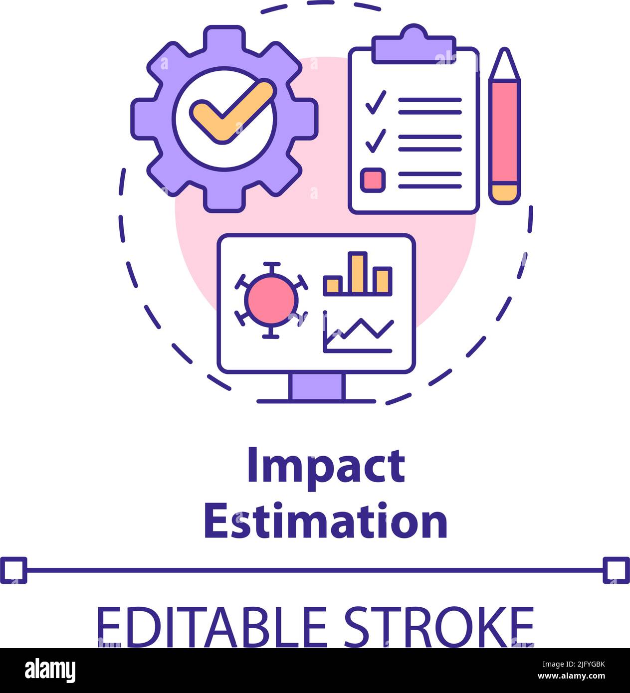 Impact estimation concept icon Stock Vector Image & Art - Alamy