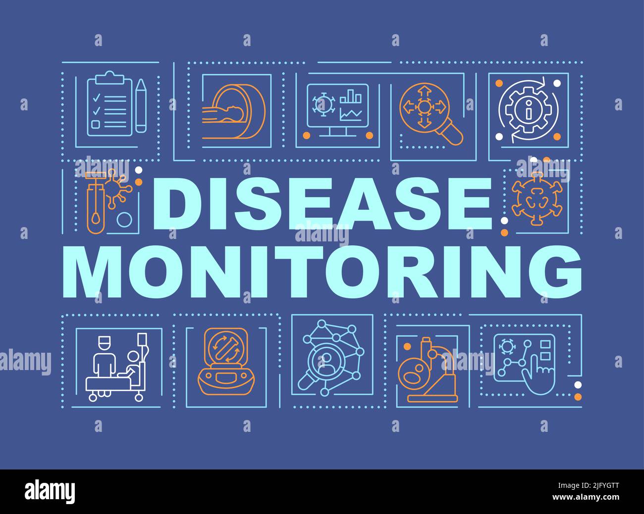 Disease monitoring word concepts blue banner Stock Vector Image & Art - Alamy