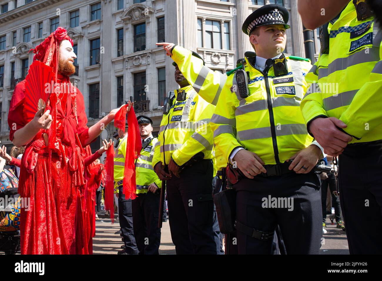 Red Brigade parade at the Extinction Rebellion demonstration, Oxford ...