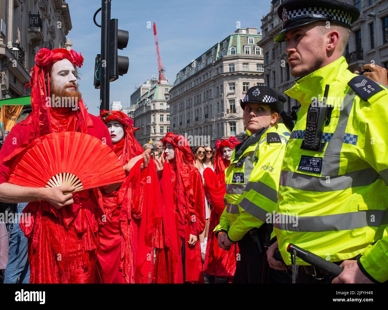 Red Brigade parade at the Extinction Rebellion demonstration, Oxford ...