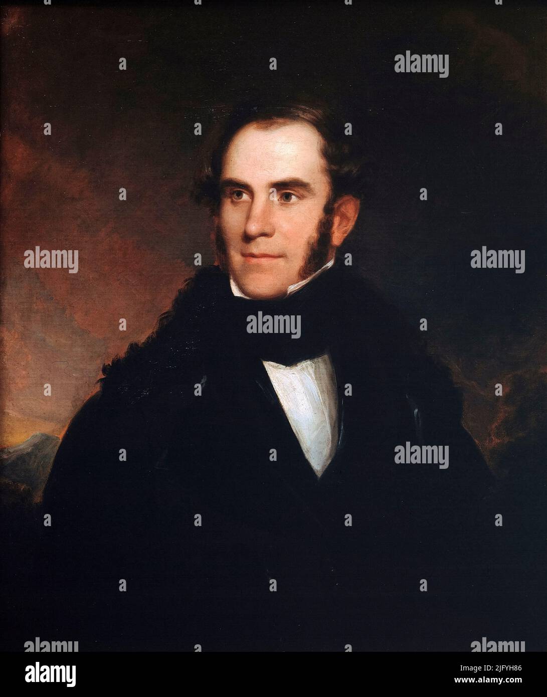 Thomas Cole (1801-1848), English-American painter, portrait painting of ...