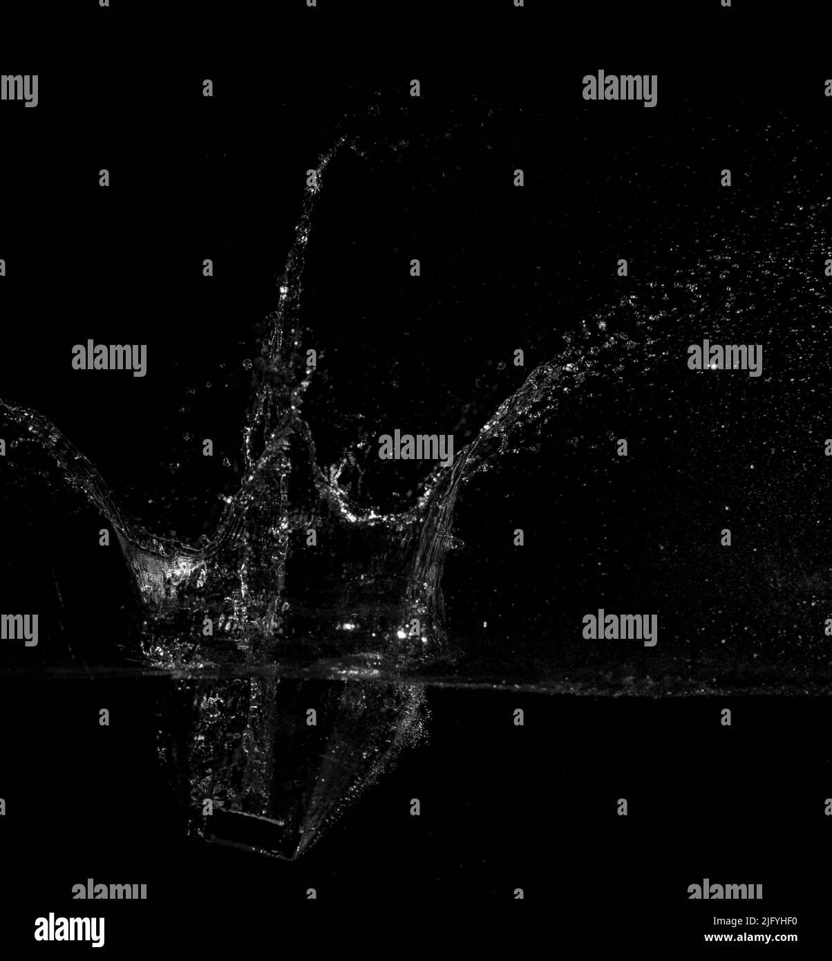 Abstract splashes of Rain and white particles on black background Stock ...