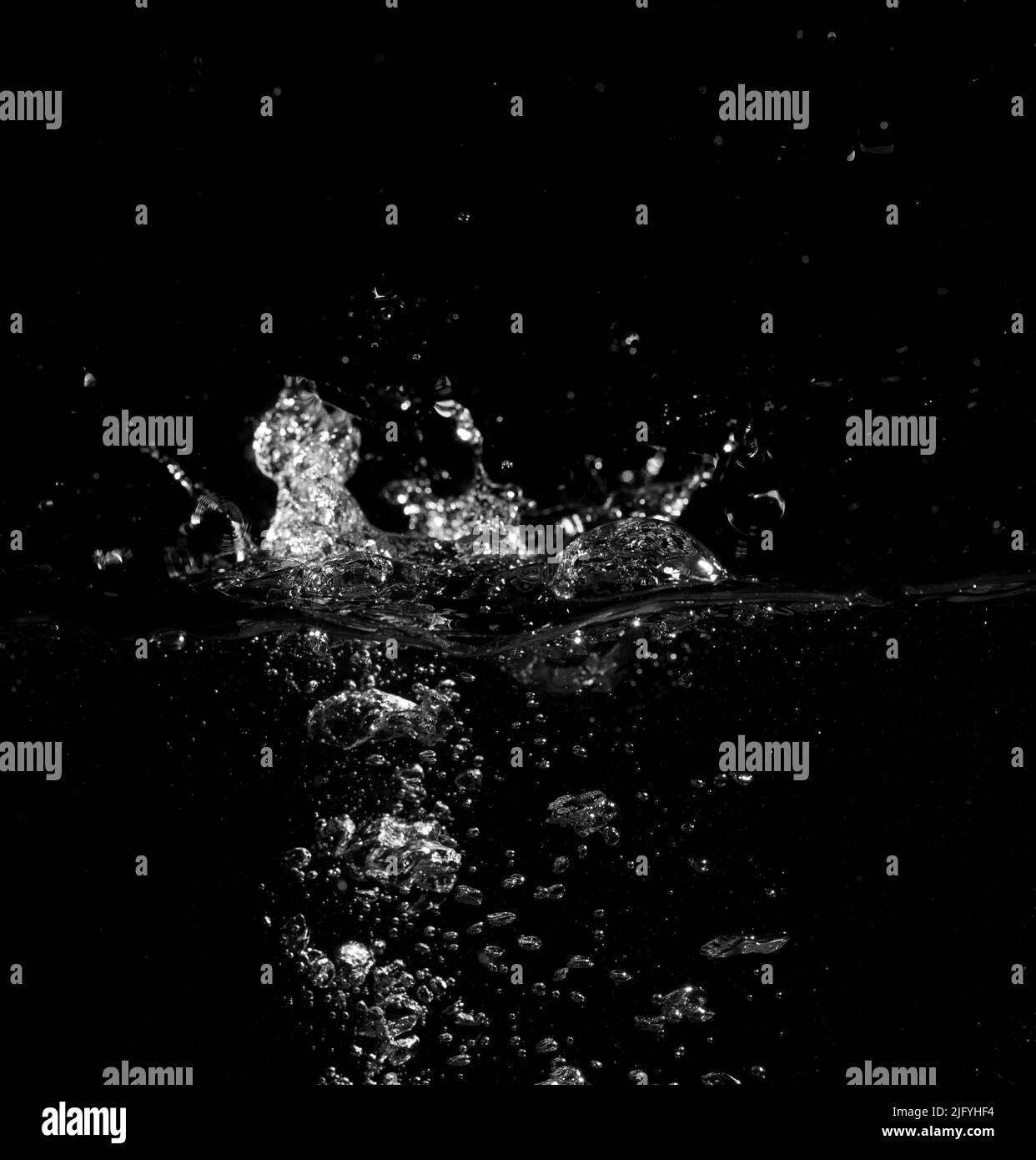 Abstract splashes of Rain and white particles on black background Stock ...
