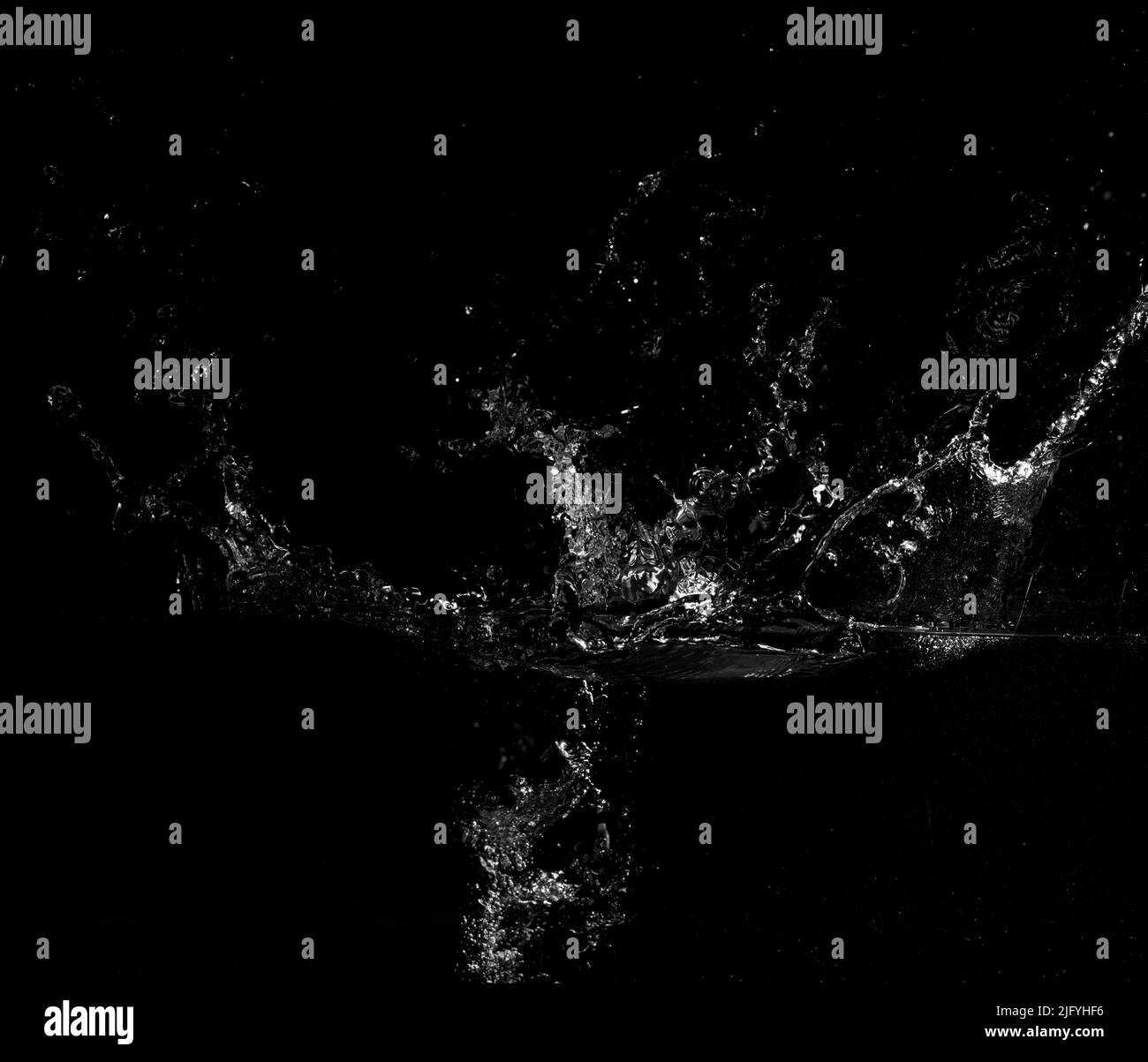 Abstract splashes of Rain and white particles on black background Stock ...