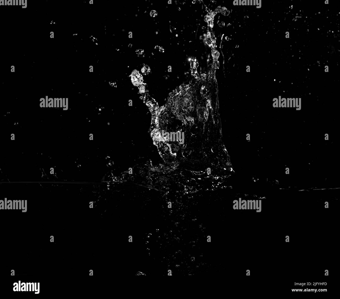 Abstract splashes of Rain and white particles on black background Stock ...