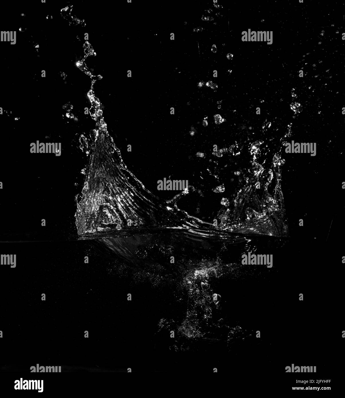 Abstract splashes of Rain and white particles on black background Stock ...
