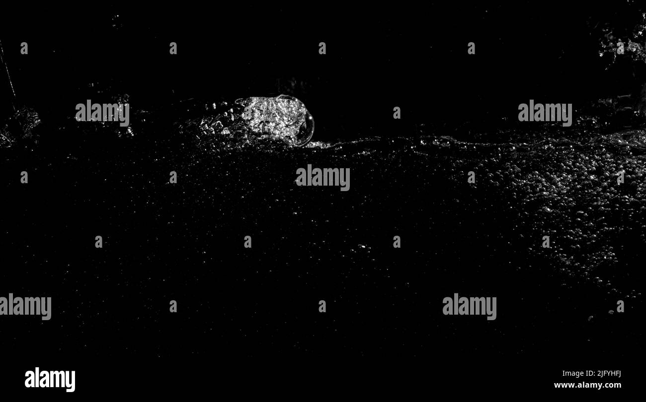 Abstract splashes of Rain and white particles on black background Stock ...