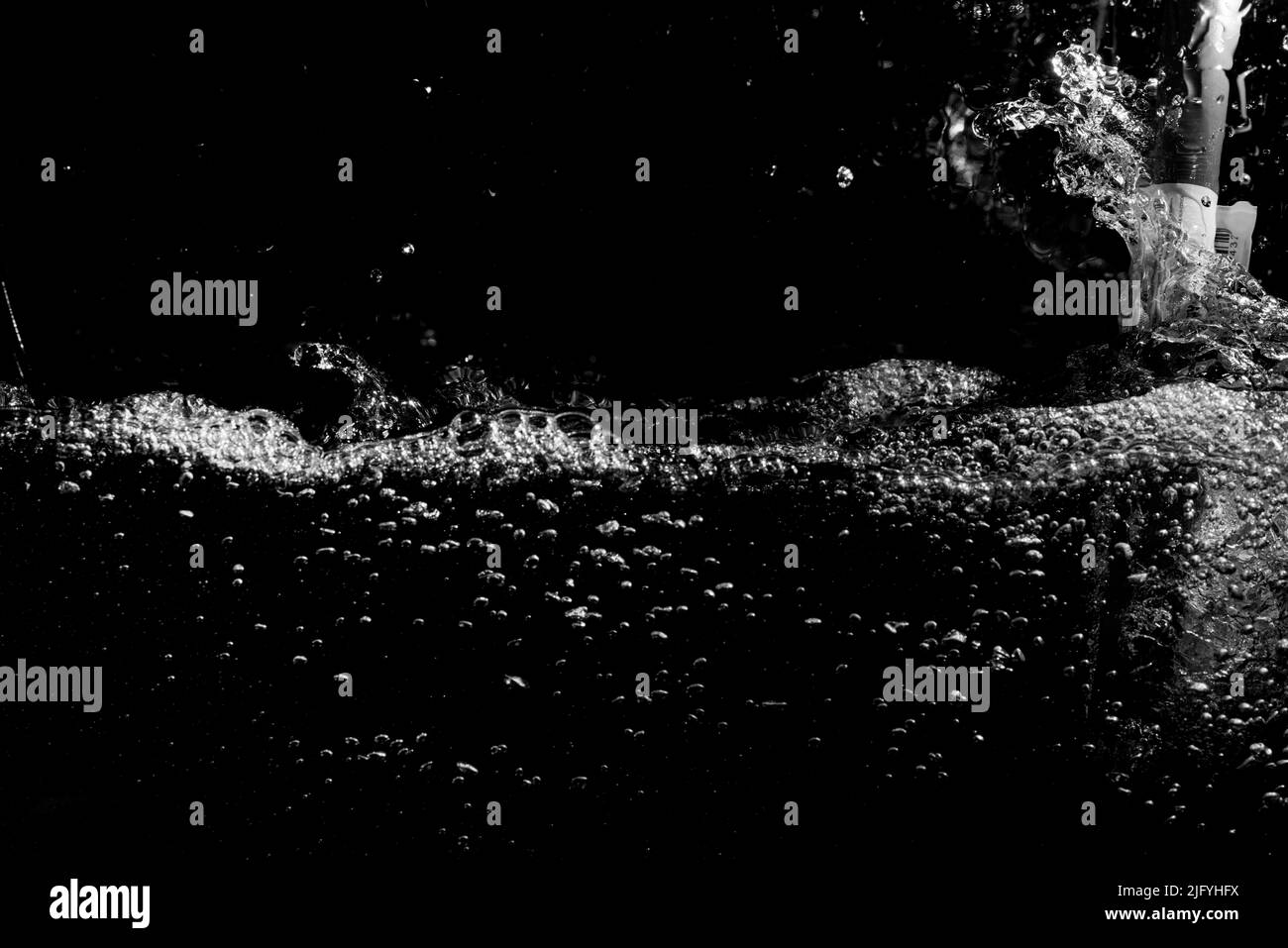 Abstract splashes of Rain and white particles on black background Stock ...