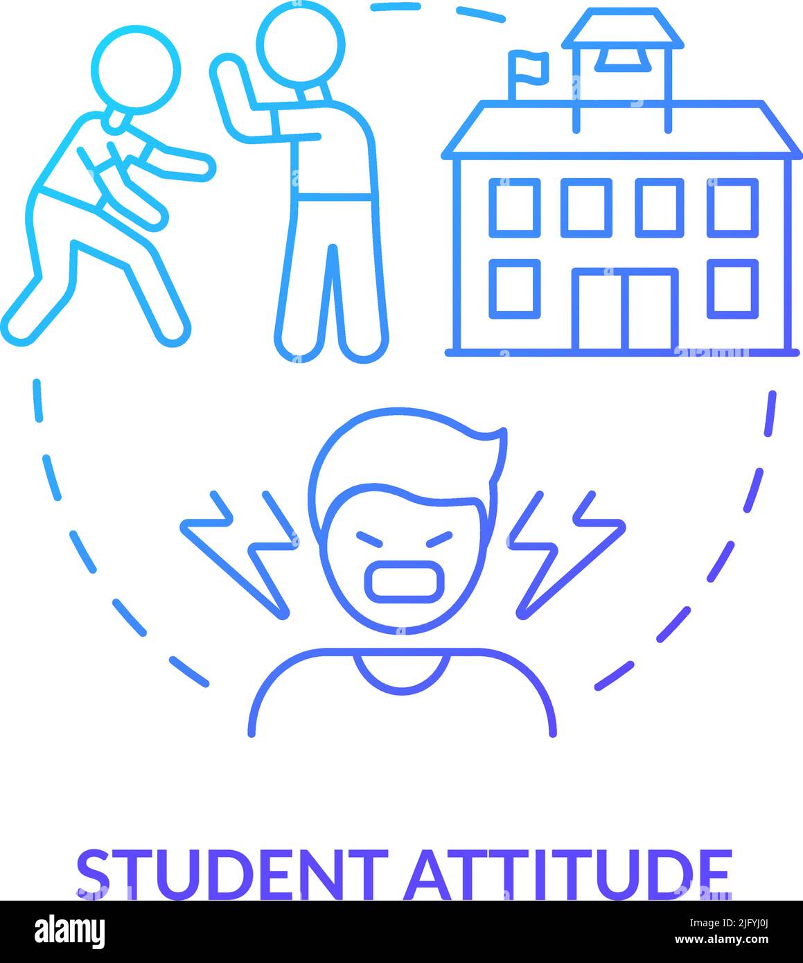 Student attitude blue gradient concept icon Stock Vector Image & Art ...