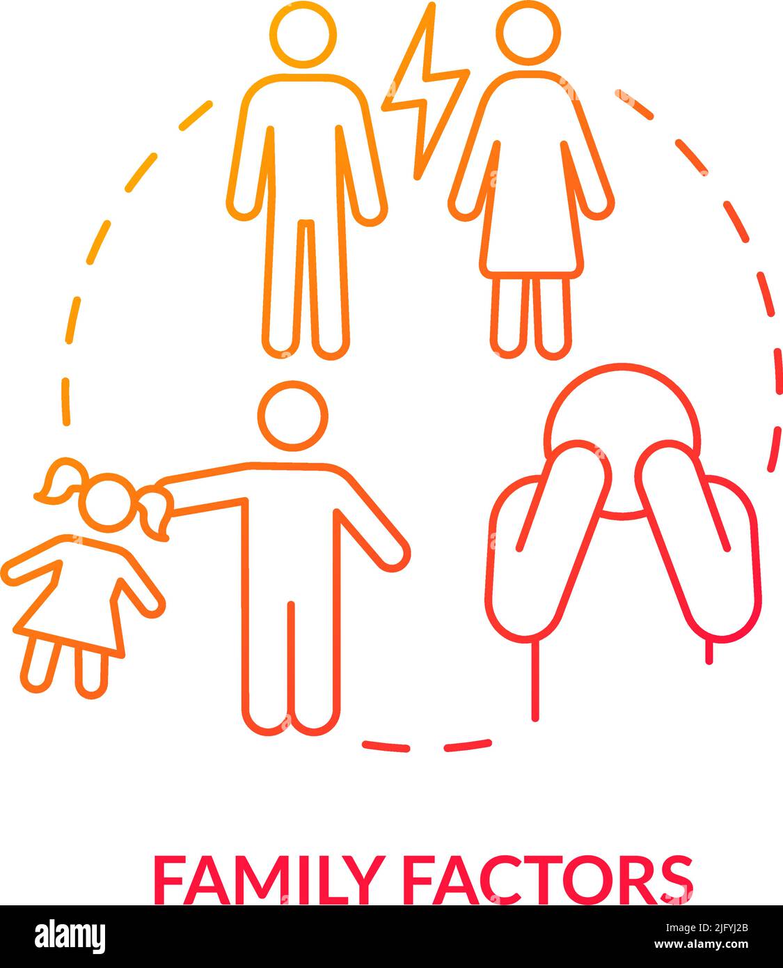 Family factors red gradient concept icon Stock Vector Image & Art - Alamy