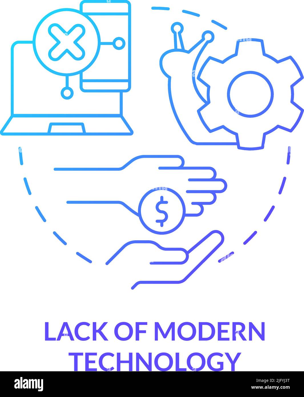 Lack of modern technology blue gradient concept icon Stock Vector Image ...
