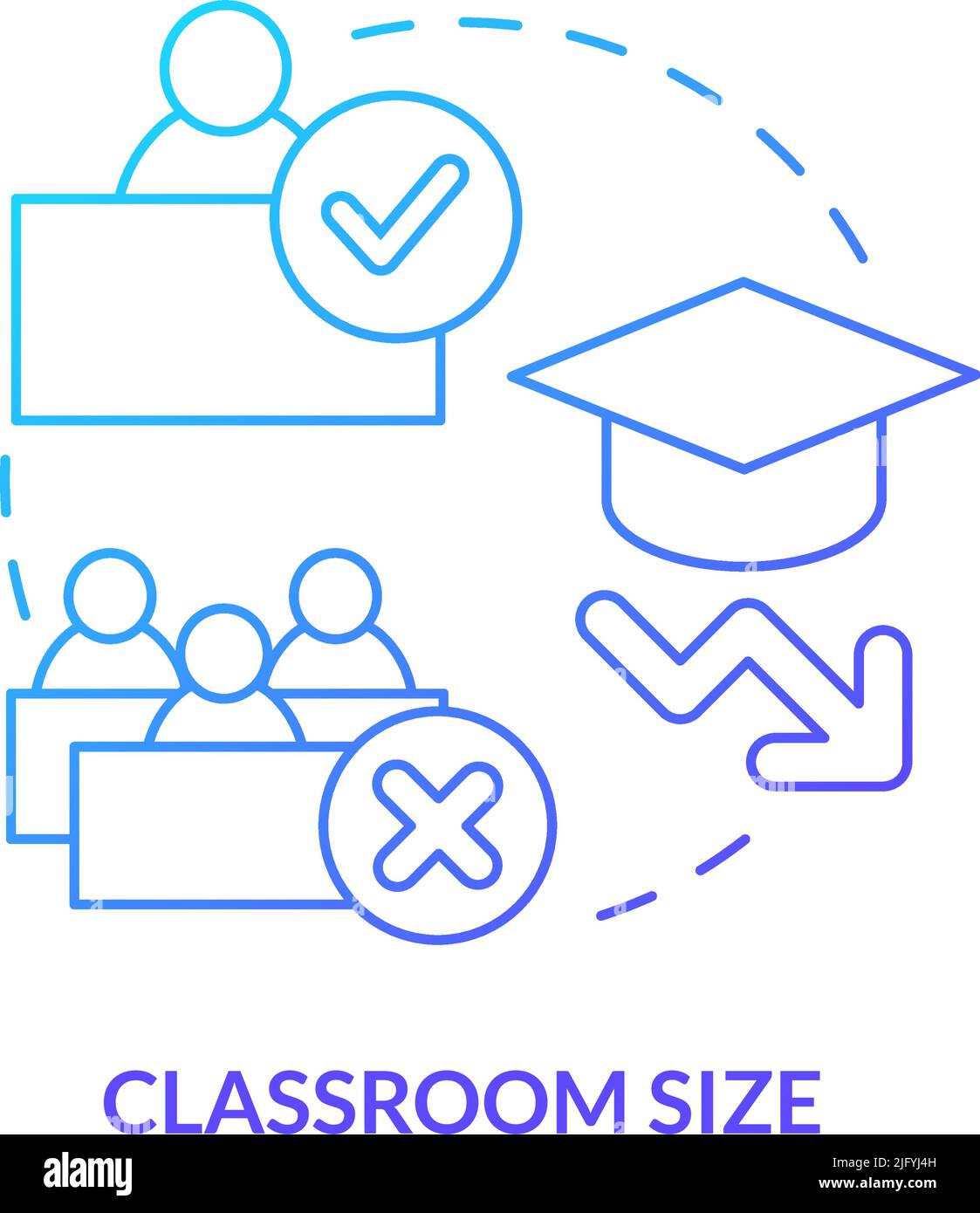 Classroom size blue gradient concept icon Stock Vector Image & Art - Alamy