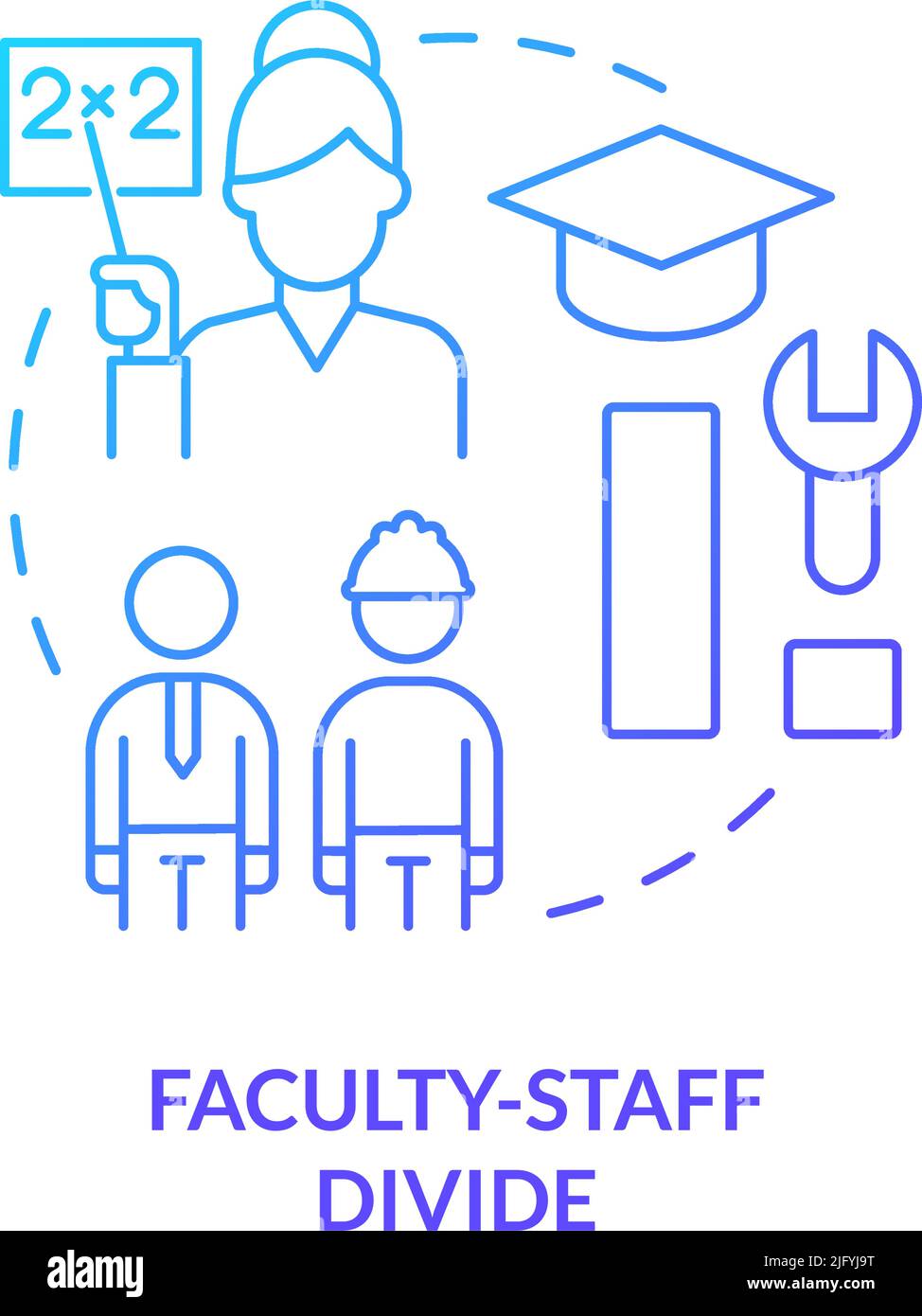 Faculty staff divide blue gradient concept icon Stock Vector Image ...