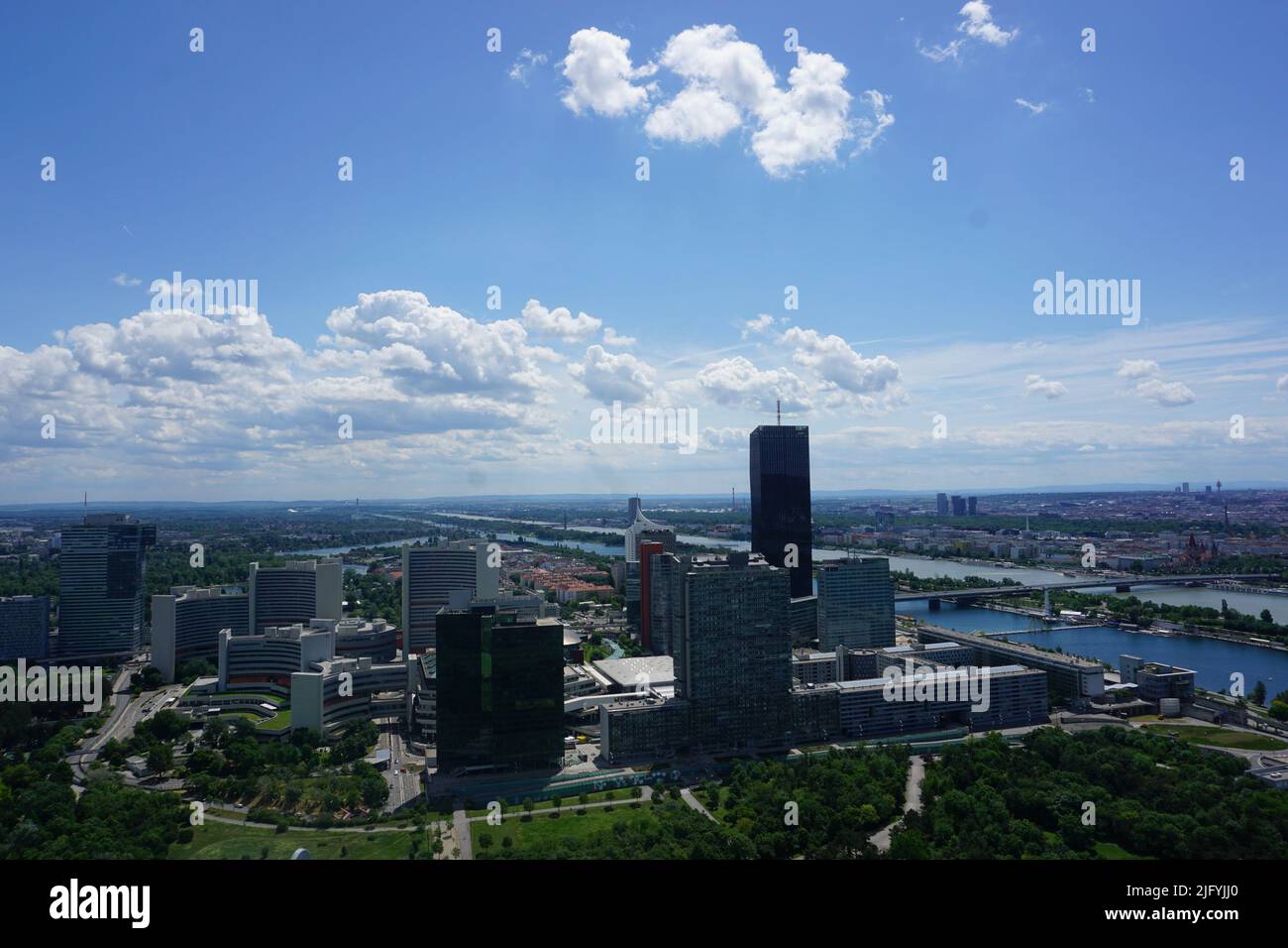 A view of the Vienna International Center and Kaisermuhlen from the ...