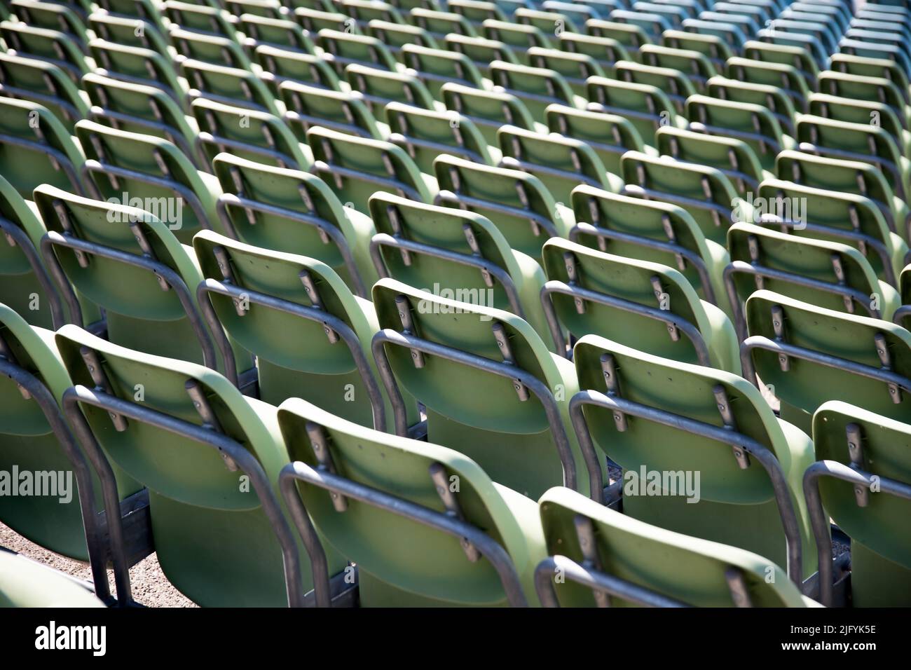 Empty chairs for audience on modern stadium arena or open air theatre ...