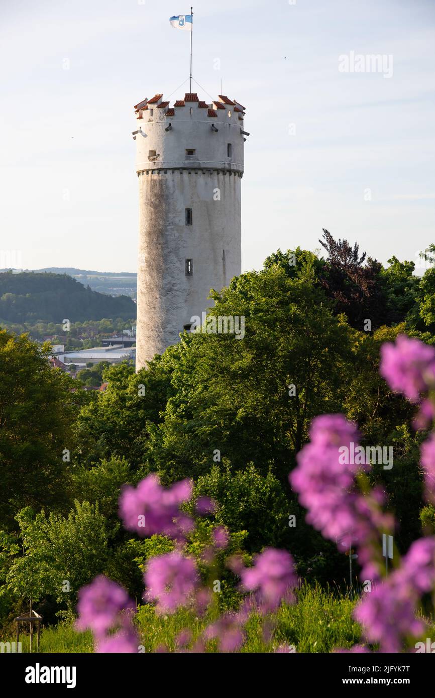 View on the "Mehlsack" - landmark and most famous tower of Ravensburg ...