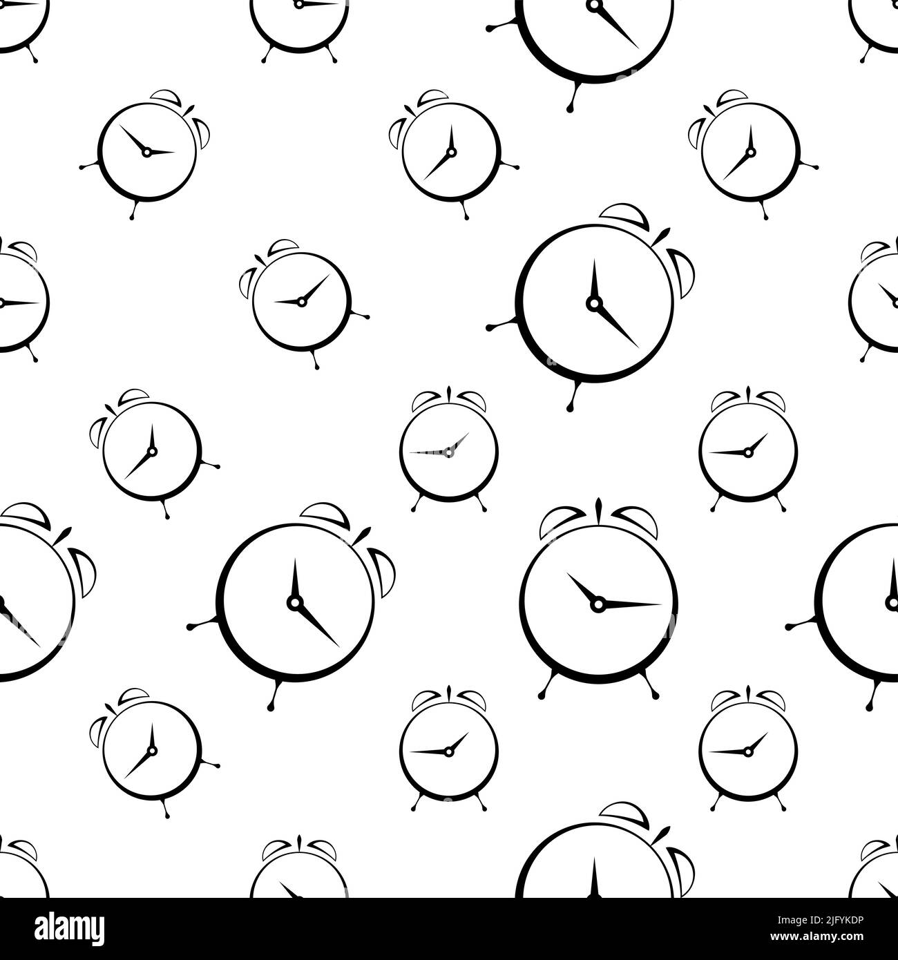 Seamless black and white clock Stock Vector Images - Alamy