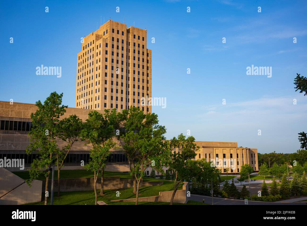The North Dakota State Capitol, pictured here from the Capitol Grounds ...