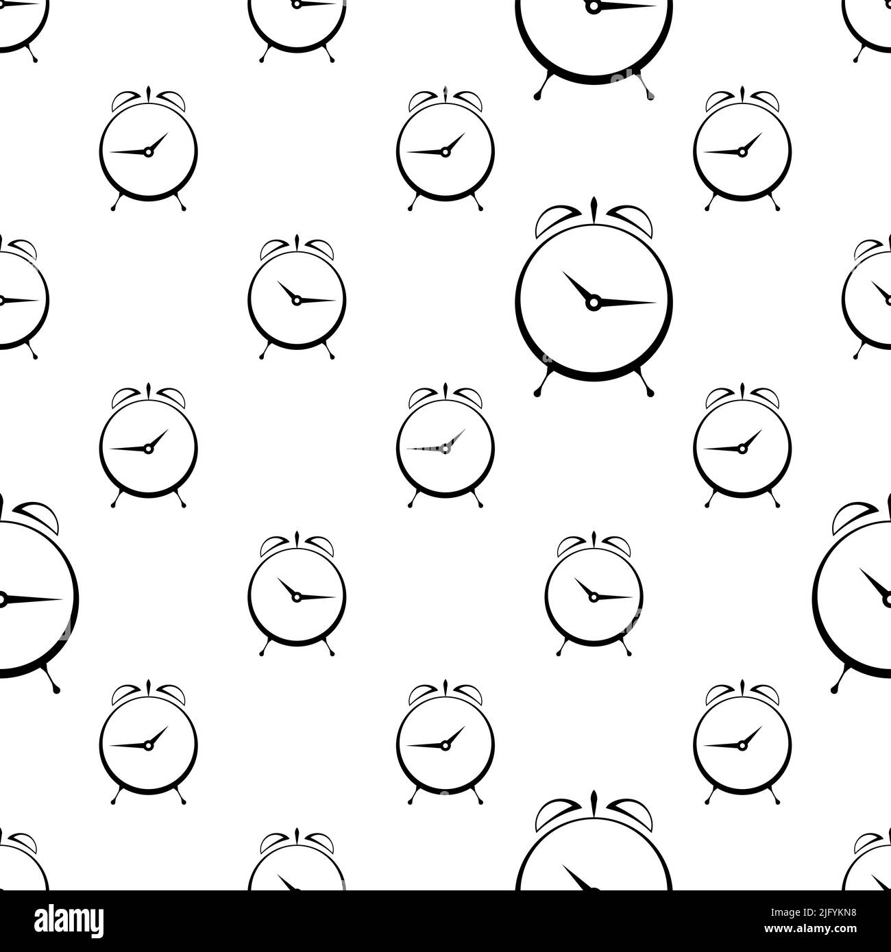 Seamless black and white clock Stock Vector Images - Alamy